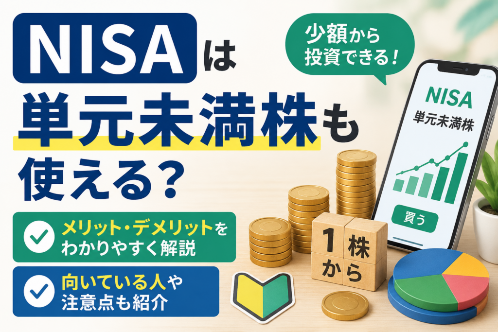 NISAは単元未満株も使える？NISAで単元未満株を買うメリットやデメリットを徹底解説！ | CFD入門ガイド